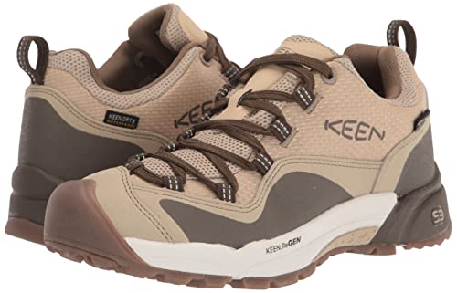 KEEN Women's Wasatch Crest Low Height Lightweight Waterproof Sneaker, Safari/Timberwolf, 10.5