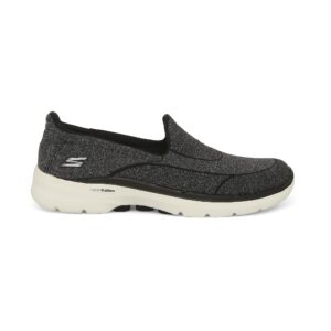 Skechers Women's GO Walk 6-Carice Sneaker, Black/White, 6.5