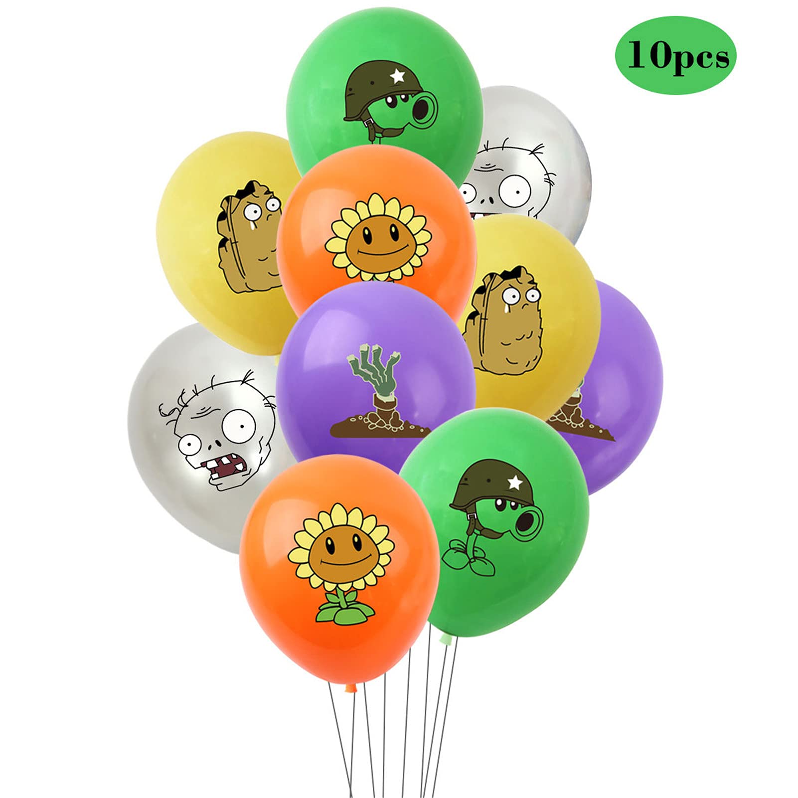 ADILAIDUN 43Pieces Plants Play Game Zombies Party Supplies,Including PVZ Happy Birthday Banner,PVZ Cake Topper,PVZ Latex Balloons for Kids Boys Game Players Party Decoration