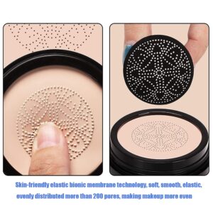 Mushroom Head Air Cushion CC Cream, CC Cream Foundation, Moisturizing BB Cream Foundation Long-Lasting Coverage of Blemishes, Matte Even Skin Tone Nude Makeup Base Primer(02#, Natural)