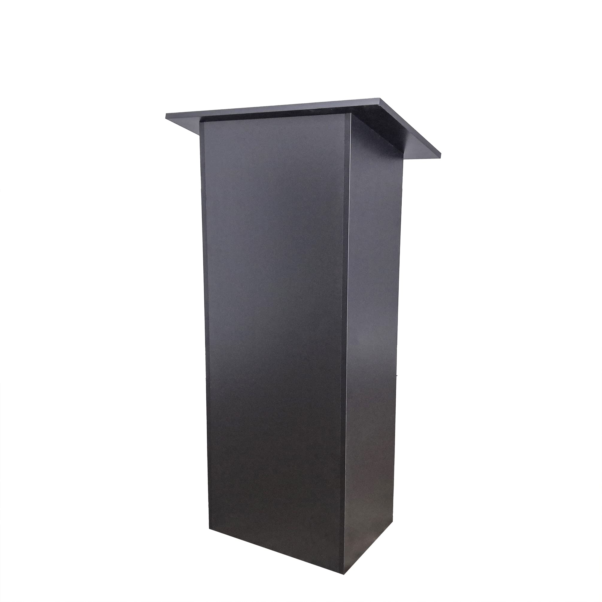 FixtureDisplays® Black MDF Wood Podium Church Pulpit School Lectern Conference Debate Stand 22.83X15.59X44" 10051-BLK