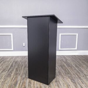 FixtureDisplays® Black MDF Wood Podium Church Pulpit School Lectern Conference Debate Stand 22.83X15.59X44" 10051-BLK