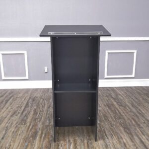 FixtureDisplays® Black MDF Wood Podium Church Pulpit School Lectern Conference Debate Stand 22.83X15.59X44" 10051-BLK