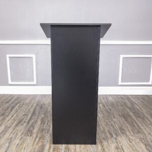 FixtureDisplays® Black MDF Wood Podium Church Pulpit School Lectern Conference Debate Stand 22.83X15.59X44" 10051-BLK