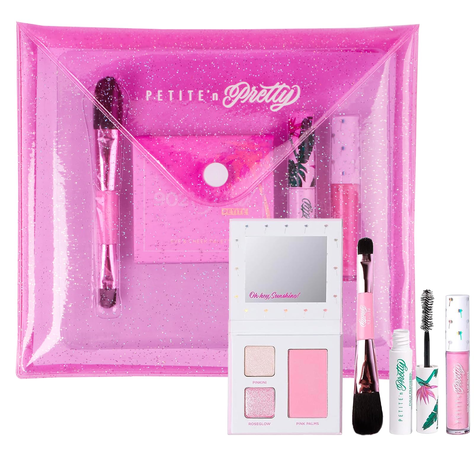 Petite 'n Pretty - "Amazon Exclusive" Glow Basics Natural Makeup Starter Gift Set, Made in USA for Kids, Children, Tweens and Teens, Non Toxic (Packaging May Vary)