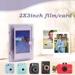 2Packs 36 Pockets Mini Photo Album for Fujifilm Instax Mini Instant Film, Polaroid Snap, Z2300, SocialMatic Instant Cameras & Zip Instant Printer (purple)