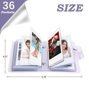 2Packs 36 Pockets Mini Photo Album for Fujifilm Instax Mini Instant Film, Polaroid Snap, Z2300, SocialMatic Instant Cameras & Zip Instant Printer (purple)