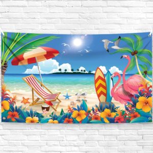 katchon, xtralarge beach photo backdrop - 72x44 inch | summer backdrop for beach party decorations | beach backdrop, hawaiian beach theme party decorations | summer banner for summer party decorations