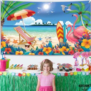 KatchOn, XtraLarge Beach Photo Backdrop - 72x44 Inch | Summer Backdrop for Beach Party Decorations | Beach Backdrop, Hawaiian Beach Theme Party Decorations | Summer Banner for Summer Party Decorations