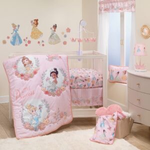 lambs & ivy (lamcr) disney princesses nursery baby crib bedding set, pink, 3 count