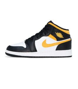 jordan mens air 1 mid gs 554725 177 pollen/black/white - size 7y