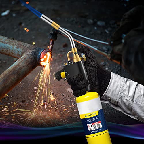 High Intensity Mapp Propane Torch Welding Kit, KOAKOMI Trigger Start Mapp Gas Torch with Self Ignition For Soldering Brazing Cooking,Mapp Gas Propane Head (CSA Certified)