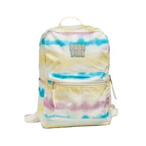 pura vida tie dye backpack travel bag - 400d polyester, vintage patch - large capacity, 29 liters