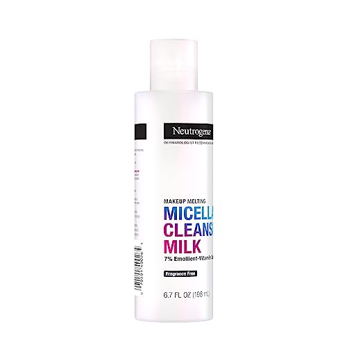 Neutrogena Makeup Melting Nourishing Micellar Milk with 7% Emollient-Vitamin Complex, Soothing Fragrance-Free Eye, Lip & Face Makeup Remover for Sensitive & Dry Skin, Oil-Free, 6.7 fl. oz