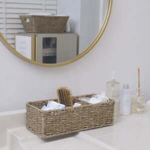 StorageWorks Hand-Woven Seagrass Wicker Baskets Set