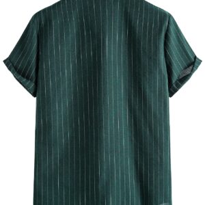 SOLY HUX Men's Short Sleeve Button Down Shirts Casual Dress Going Out Camp Tops Dark Green M