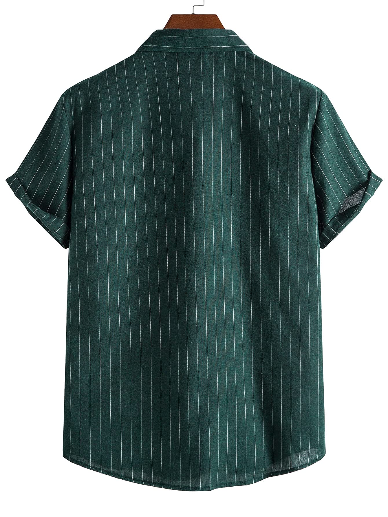 SOLY HUX Men's Short Sleeve Button Down Shirts Casual Dress Going Out Camp Tops Dark Green M