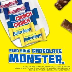 Butterfinger CRUNCH and Baby Ruth Candy Variety Pack Assorted Fun Size, Individually Wrapped Chocolate Bars Boo Bag Trick Or Treat Candy, 0.61 Oz. (Pack of 55)