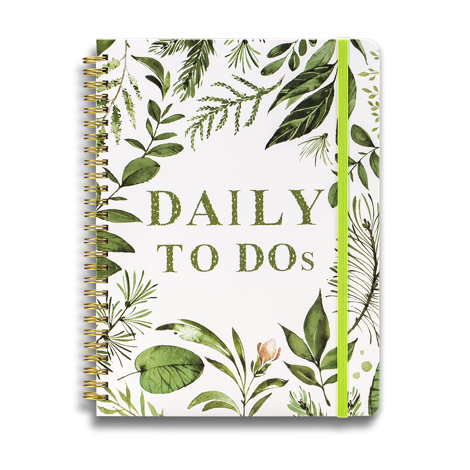 UtyTrees Daily Planner Undated: 5.7"x8.5" Daily To Do List Notebook, Efficient Life Planner, Daily Journal with Inner Pocket, Meals Planner, Office Organization Notebooks for Women, Green