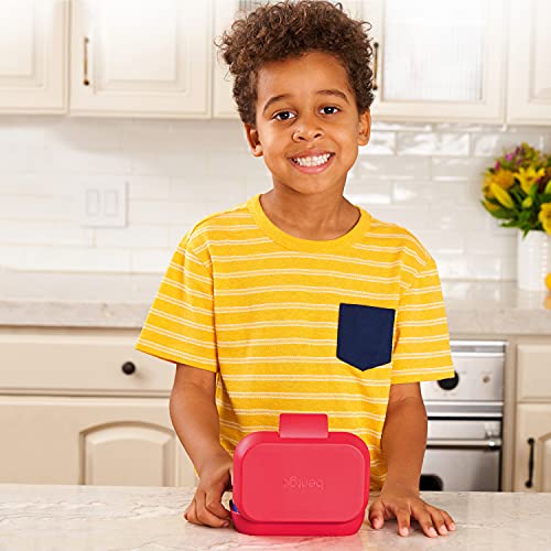 Bentgo Kids Snack - 2 Compartment Leak-Proof Bento-Style Food Storage for Snacks and Small Meals, Easy-Open Latch, Dishwasher Safe, and BPA-Free - Ideal for Ages 3+ (Red/Royal)