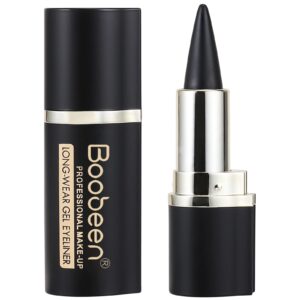 boobeen eyeliner pencil - black eyeliner pen gel - quick drying formula eye liner - waterproof smudge-proof all day eyeliner makeup - long lasting create statement eye look