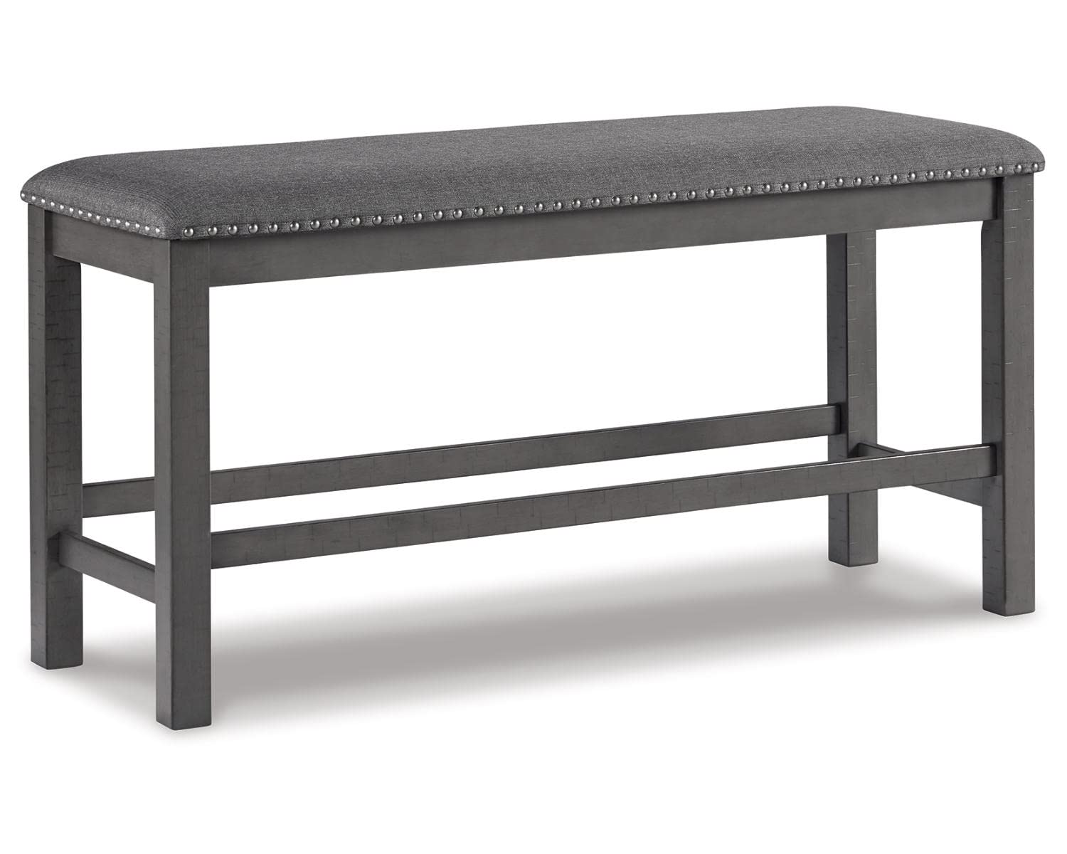 Signature Design by Ashley Myshanna Farmhouse Upholstered 24" Dining Bench, Dark Gray