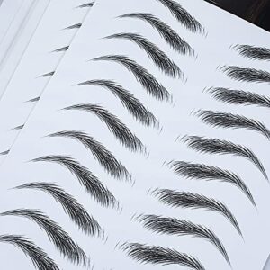 Molain 4D Hair-Like Eyebrow Tattoos Stickers 12 Sheets Waterproof Long-lasting Eyebrow Transfers Stickers Peel Off Eyebrow Sticker for Eyebrow Grooming Shaping 1 Style 132 Pairs (Classic Style)