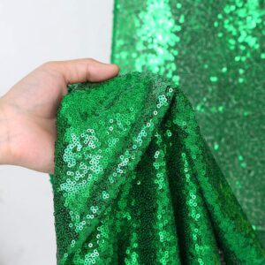 Green Sequin Backdrop 4 Panels 2FTx8FT Wedding Photo Backdrop Glitter Birthday Party Decorations Sparkle Background Drapes