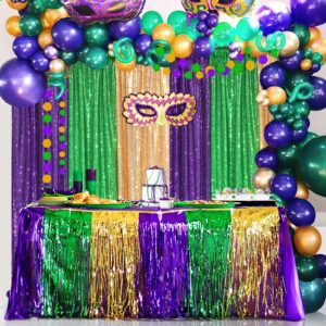 Green Sequin Backdrop 4 Panels 2FTx8FT Wedding Photo Backdrop Glitter Birthday Party Decorations Sparkle Background Drapes