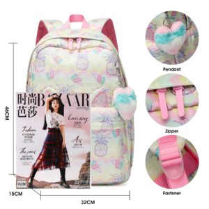 Kid Backpack Girl and Boy Waterproof Cat Ear Bag for School Classic Bag Large Size Light Weight Have Gift Package Yellow Bottom Suitable For Ages 6+ And Above