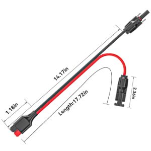 Goupchn 10AWG Solar Panel Cable Kit with 45A Connector Solar Connectors Extension Cable 3.3ft/1m for Portable Solar Generator Power Station, RV