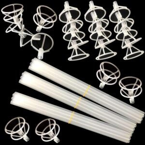 Large Balloon Sticks with Big Cups, 35 Sets Thickened 17inch Long Clear Bobo Balloon Sticks Holders for 10" to 30inch Large Balloons