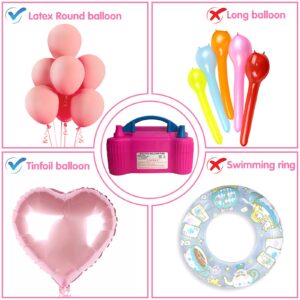 Balloon Pump,226 PCS TIFUNMYSI Electric Balloon Pump Kit,Balloon Inflator 600W Balloon Air Pump Portable Dual Nozzles Balloon Machine with 190 Balloons for Party Wedding Birthday Festival Decoration