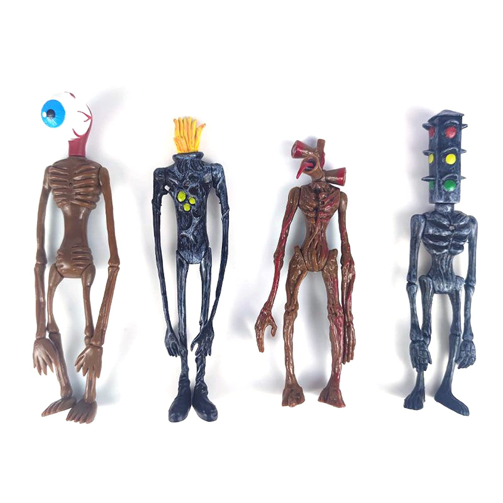 4pcs 9" Lignt Head Cake Topper SCP Foundation Centerpiece Toys Action Figure Blinker Light for Kids Children Birthday