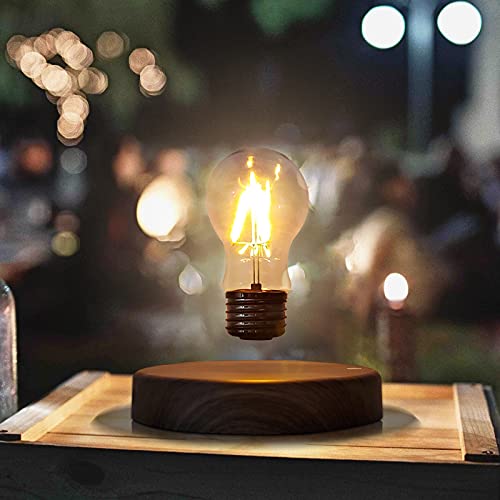 HCNT Levitating Bulb Lamp Magnetic Floating LED Light Desk Lamp Table lamp Night Light, 360 Degree Wireless Automatic Rotating Light for Unique Gifts Room Home Office Decor