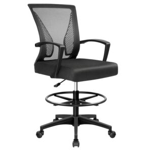 furmax drafting chair tall office chair with ergonomic back drafting table chair adjustable standing desk chair with footrest ring and arms