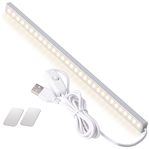 DWEPTU Kitchen Lights Closet Lights LED Stick on Lights Under Counter Light Fixtures with USB Powered LED Light Bar for Room Under Counter Lighting Work Tables Student Dormitory…