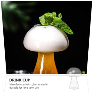 DOITOOL Cocktail Glass, Mushroom Shape Cocktail Glass Cup, Creative Mushroom Drinks Cups Wine Glasses for Home Bar Catering KTV Club Wedding Party, 280ml, 1Pcs