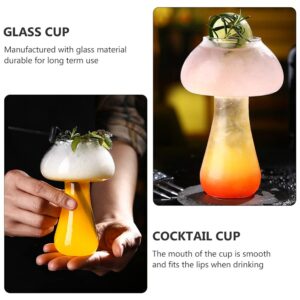 DOITOOL Cocktail Glass, Mushroom Shape Cocktail Glass Cup, Creative Mushroom Drinks Cups Wine Glasses for Home Bar Catering KTV Club Wedding Party, 280ml, 1Pcs