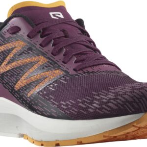 Salomon Women's Sonic 5 Balance W Trail Running Shoe, Grape Wine/Black/Blazing Orange, 6.5