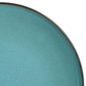 Gibson Soho Lounge Round Reactive Glaze Stoneware Dinnerware Set, Service for 4 (16pc), Teal