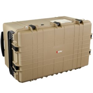 eylar xxxl 32" transport roller gear, camera, tools, equipment hard case waterproof w/foam (tan)