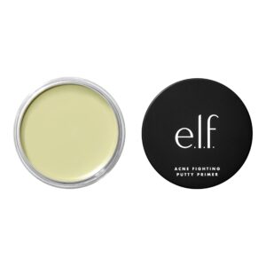 e.l.f. acne fighting putty primer, infused with 1.8% salicylic acid, helps prevents future breakouts & helps reduce redness, minimizes appearance of pores, preps & primes skin, 0.74 oz (21g)