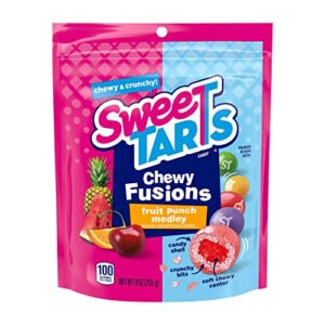 sweetarts chewy fusions candy, fruit punch medley, 9 ounce