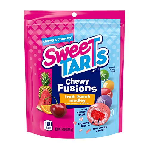 SweeTARTS Chewy Fusions Candy, Fruit Punch Medley, 9 Ounce