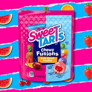 SweeTARTS Chewy Fusions Candy, Fruit Punch Medley, 9 Ounce