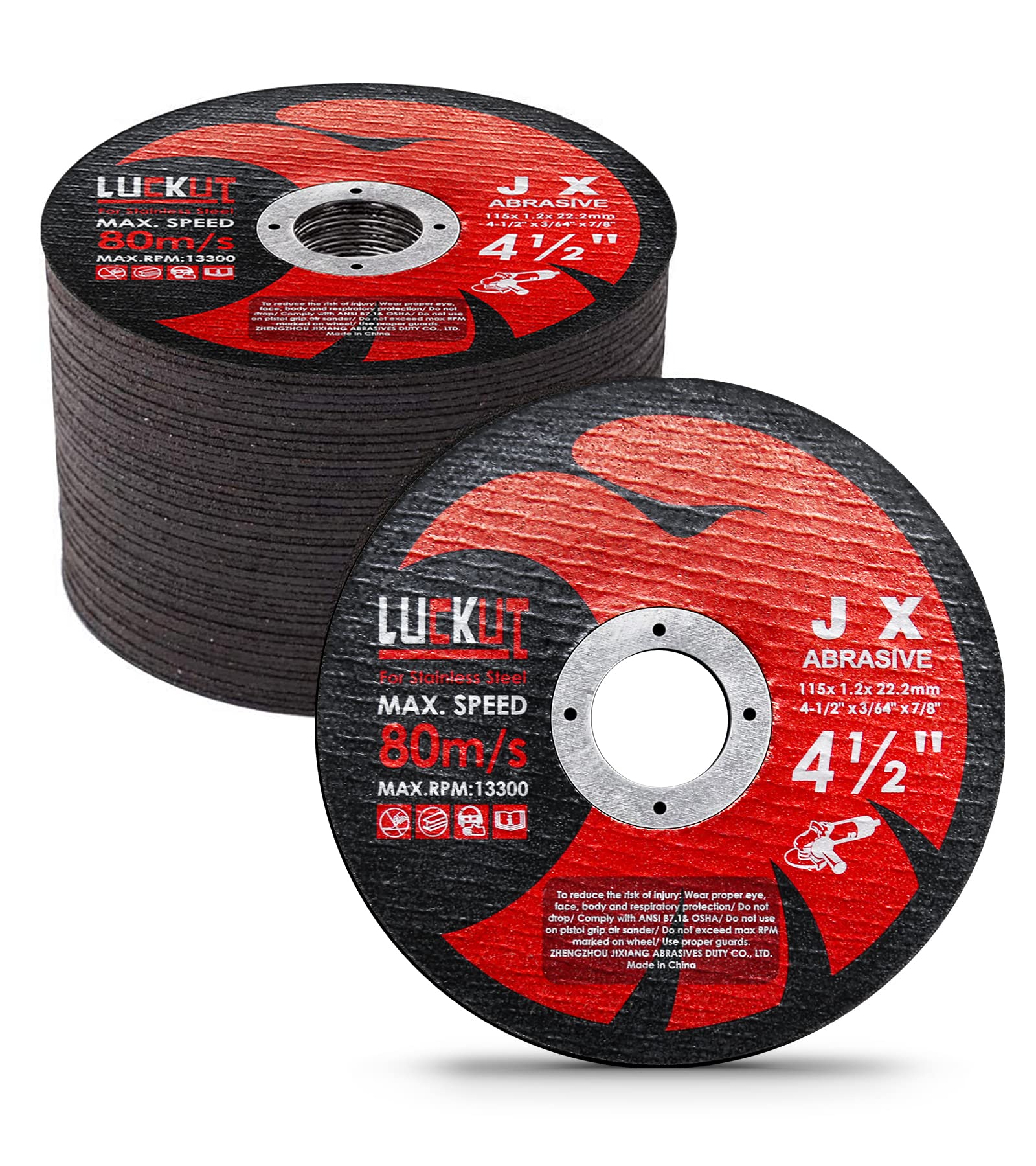 LUCKUT Cut-Off Wheels Cutting Wheel Disc 4-1/2"x3/64''x7/8'' Thin Metal Stainless Steel Cutting Cut Off Disc Blades Grinding Wheel for Angle Grinders 50-Pack