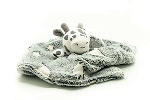 Believe BigDreams Giraffe Lovey Blanket - Grey Baby Security Blankets for Girls - Polyester Baby Boy Security Blanket Lovies for Babies Glows in The Dark Stuffed Blanket Animal