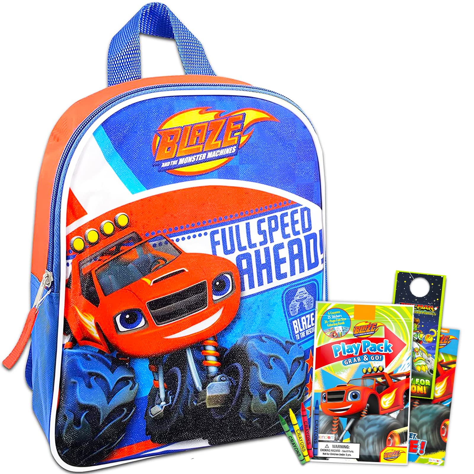 Nick Shop Blaze And The Monster Machines Mini Backpack ~ 3 Pc Bundle With 11 Blaze School Bag Preschool monster truck mini backpack monster truck backpack toddler boys