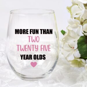 Laguna Design Co. More Fun than two 30 Year Olds Wine Glass 21 Oz 60th Birthday wine glass 60th birthday gift Black and Pink